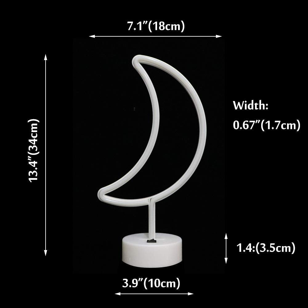 Neon Light Moon Shaped Warm white with Holder Base (Pack of 1) – Xergy